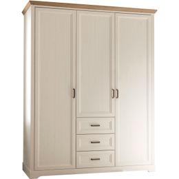 Dreht&uuml;renschrank Begabino "Jasmin Schrank, Kleiderschrank mit Dreht&uuml;ren", anderson pine, artisan eiche, B:164cm H:205cm T:63cm, Dekorfolie, Holzwerkstoff, Schr&auml;nke, Dreht&uuml;renschrank, im Landhausstil, Kranzleiste mit farblicher Absetzung