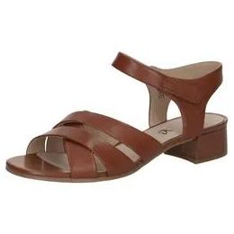 Riemchensandale Caprice "Caprice Sandalen Nappaleder", Damen, Gr. 38,5, cognac, Nappaleder, Schuhe Riemchensandale
