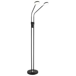 Globo LIGHTING Stehlampe "SILVIO", schwarz matt, 2, &Oslash; 10,5cm H: 173cm, 1 Stk., Leuchten, Stehleuchte mit Touchdimmer, flexibel, modern & komfortabel, Stehlampe