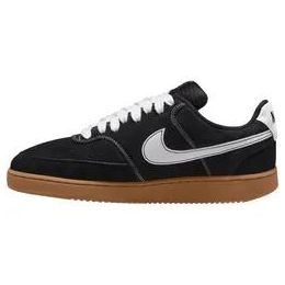 Sneaker Nike SPORTSWEAR "COURT VISION LO FL", Herren, Gr. 41, schwarz, wei&szlig;, gum med braun, Leder, Schuhe Sneaker, inspiriert vom Design des Nike Air Force