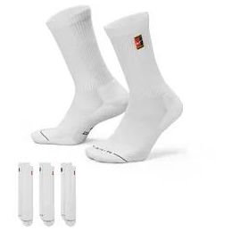Sportsocken Nike "U NK ED ELVD CRW 3P TENNIS 144", Damen, Gr. L (42/45), multi, color2, Obermaterial: 67% Baumwolle, 30% Polyester, 3% Elasthan, Socken Sportsocken, f&uuml;r sportliche Aktivit&auml;ten, sportlicher Stil, 3 Paar im Set