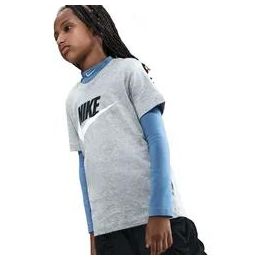 T-Shirt Nike SPORTSWEAR "K NSW TEE FUTURA HBR", Jungen, Gr. XS (116/122), dk grau heat, angeraute Sweatware, Obermaterial: 100% Baumwolle, normal, Rundhals, angesetztes B&uuml;ndchen, Shirts T-Shirt, f&uuml;r Jugendliche, sportlicher Stil, Kurzarm, Rundhalsausschnitt