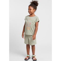 Shorts Jack Wolfskin "TURBULENCE SHORTS K", M&auml;dchen, Gr. 116, Normalgr&ouml;&szlig;en, gr&uuml;n (mint, leaf), OBERSTOFF: 100% POLYESTER Futter: 100% POLYESTER, Hosen Shorts