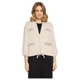 Sweatjacke Betty Barclay "Damen mit Kapuze", Damen, Gr. 38, grau beige, Sweatware, Obermaterial: 52% Polyester, 41% Modal, 7% Elasthan, l&auml;ssig geschnitten normal, Sweatjacken Sweatjacke