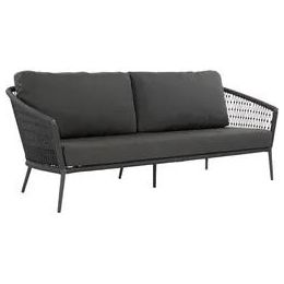 Sitzbank Musterring "Freilicht Sofa", schwarz, grau, anthrazit, B:205cm H:75cm T:86cm, Aluminium, Stoff, Sitzb&auml;nke, Sitzbank, Bietet Platz f&uuml;r 3 Personen, 205 cm breit, ideal f&uuml;r den Garten