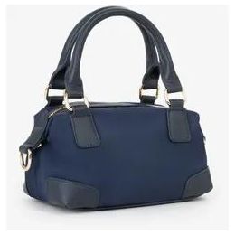 Shopper Valentino BAGS "JOLLY BIS RE", Damen, Gr. B/H/T: 20cm x 14cm x 12cm, blu, Lederimitat, Textil, Taschen Shopper, Damen Handtasche, Schultertasche mit goldfarbenen Logoschriftzug