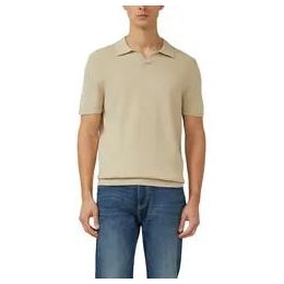 Poloshirt s.Oliver, Herren, Gr. L, bone beige, Strick, Obermaterial: 85% Baumwolle, 15% Leinen, unifarben, regular fit normal, ohne Ausschnitt, Shirts, mit Rippb&uuml;ndchen