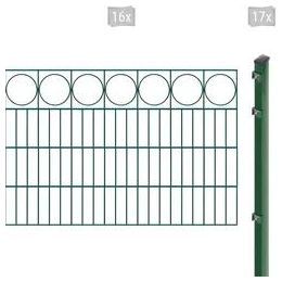 Doppelstabmattenzaun Arvotec "EXCLUSIVE 80 zum Einbetonieren "Ring" mit Zierleiste", gr&uuml;n (dunkelgr&uuml;n), H:80cm, Kunststoff, Stahl, Zaunelemente, Zaunh&ouml;he 80 cm, Zaunl&auml;nge 2 - 60 m