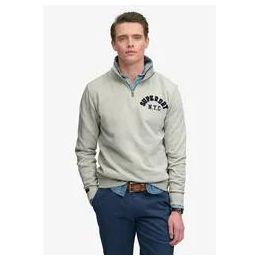 Sweatshirt Superdry "VINTAGE ATHLETIC HALF ZIP", Herren, Gr. XXL, brooklyn grau marl, angeraute Sweatware, Obermaterial: 100% Baumwolle, meliert, loose fit normal, hoch geschlossener Ausschnitt, Sweatshirts Sweatshirt