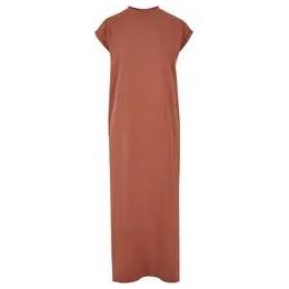 Shirtkleid Urban Classics "Urban Classics Damen Ladies Long Extended Shoulder Dress", Damen, Gr. 3XL, US-Gr&ouml;&szlig;en, terracotta, 100% Baumwolle, unifarben, loose fit, Rundhals, Kleider Shirtkleid