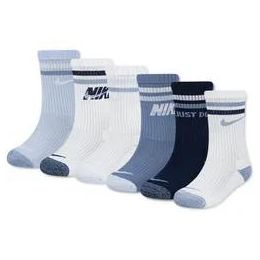 Socken Nike SPORTSWEAR "NHN 6PK SUPER SOFT MARL MICRO", M&auml;dchen, Gr. 27-34,5, hydrogen blau, Obermaterial: 70% Viskose, 25% Polyester, 5% Elasthan, Socken Socken, 6er-Pack, f&uuml;r den Alltag, mit Viskose-Anteil, elastische Fasern