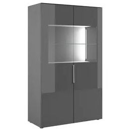 HBZ-MEBLE Vitrine HBZ, anthrazit, B:90cm H:150cm T:40cm, Glas, Holzwerkstoff, Schr&auml;nke, Vitrine, Breite 90cm, Glasfronten & Glasoberboden
