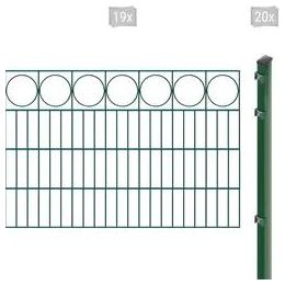 Doppelstabmattenzaun Arvotec "EXCLUSIVE 80 zum Einbetonieren "Ring" mit Zierleiste", gr&uuml;n (dunkelgr&uuml;n), H:80cm, Kunststoff, Stahl, Zaunelemente, Zaunh&ouml;he 80 cm, Zaunl&auml;nge 2 - 60 m