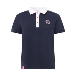 Poloshirt Zwillingsherz "Maritim", Damen, Gr. L, marine, Web, Obermaterial: 100% Baumwolle, Shirts, kontrastierende Polokragen mit Knopfleiste, Brustlogo mit Anker