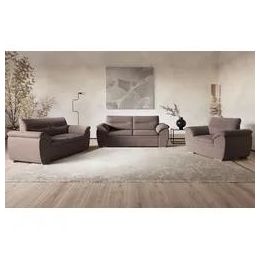 Polstergarnitur COTTA "Leandra", schlamm, Luxus-Microfaser, Sitzm&ouml;bel-Sets, Couchgarnitur, Set bestehend aus: 2-Sitzer & 2,5-Sitzer