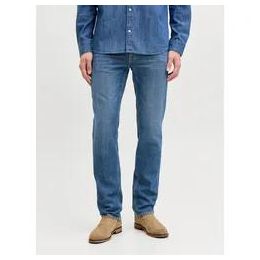 Jack & Jones Regular-fit-Jeans JACK & JONES "JJICLARK im Used-Look, Stretchkomfort und niedrige Leibh&ouml;he", Herren, Gr. 30, L&auml;nge 30, blau denim pack:mid blau, Denim/Jeans, Obermaterial: 100% Baumwolle, Abriebeffekte, regular fit lang, Jeans, Baumwollmischung, regular fit
