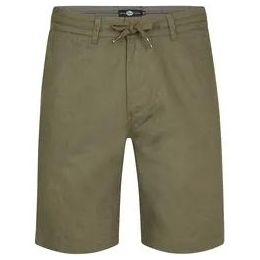 Chinoshorts PETROL INDUSTRIES "Men Shorts Chino", Herren, Gr. XL (42), N-Gr, dusty army, Web, Obermaterial: 55% Leinen, 45% Baumwolle, unifarben, regular fit knielang, Hosen Chinoshorts, mit Tunnelzug