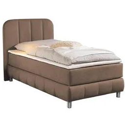 Boxbett Home Affaire, hellbraun, B:107cm L:207cm, Komplettbetten, Boxbett, inkl. Topper