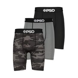 Boxershorts PSD "3 PACK - NIGHT CAMO Herren", Herren, Gr. L, multi, 90% Polyester, 10% Elasthan, Unterhosen