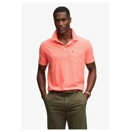 Poloshirt Superdry "CLASSIC COTTON LINEN POLO", Damen, Gr. 3XL, neon coral, Single Jersey, Obermaterial: 80% Baumwolle, 20% Leinen, unifarben, slim fit normal, Rundhals, Shirts, aus tollem Baumwoll-Leinen-Mischgewebe