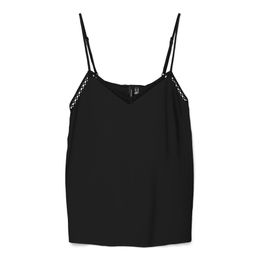 V&eacute;ro Moda Spaghettitop VERO MODA "VMMENNY LACE SINGLET WVN GA", Damen, Gr. L, schwarz, Web, Obermaterial: 100% Viskose, unifarben, regular fit normal, V-Ausschnitt, Tops, Viskose, regular fit