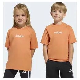 T-Shirt Adidas SPORTSWEAR "LK LIN TEE 160", Jungen, Gr. 128, duor, wei&szlig;, Obermaterial: 100% Baumwolle, Rundhals, Shirts T-Shirt, f&uuml;r Kinder, Rundhalsausschnitt, ohne Verschluss, weiches Material