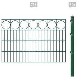 Doppelstabmattenzaun Arvotec "ESSENTIAL 80 zum Einbetonieren "Ring" mit Zierleiste", gr&uuml;n (dunkelgr&uuml;n), H:80cm, Kunststoff, Stahl, Zaunelemente, Zaunh&ouml;he 80 cm, Zaunl&auml;nge 2 - 60 m