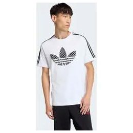 T-Shirt Adidas ORIGINALS "MONOGRAM INFILL 3S", Damen, Gr. S, wei&szlig;, Obermaterial: 100% Baumwolle, Rundhals, Shirts T-Shirt, Print T-Shirt