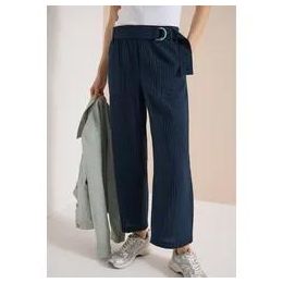 Culotte Cecil "Neele", Damen, Gr. S (38), L&auml;nge 26, universal blau, Web, Obermaterial: 76% Viskose, 24% Polyamid, Strukturmuster, unifarben, loose fit kn&ouml;chelfrei, Hosen Culotte, Wide Leg, Loose Fit - l&auml;ssig und bequem