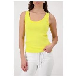 Tanktop monari, Damen, Gr. 42, gelb, Web, Obermaterial: 94% Baumwolle, 6% Elasthan, unifarben, regular fit taillenbedeckt, Rundhals, Tops Tanktop, Regular fit mit Rundhalsausschnitt
