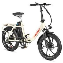E-Bike MAXTRON "Maxtron MULE Klapprad" Gr. 33, wei&szlig;, schwarz, Elektrofahrr&auml;der, 33cm, 20 Zoll (50,80cm), Stadt & Abenteuer: 20" Fatbike mit XXL 20Ah Akku.