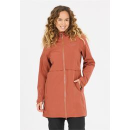 Outdoorjacke WEATHER REPORT "Dayton", Damen, Gr. 36, orange, 90% Polyester, 10% Elasthan, unifarben, lang, ohne Ausschnitt, Jacken Outdoorjacke, mit getapten N&auml;hten