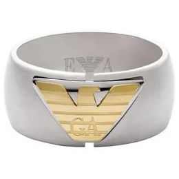 Fingerring Emporio Armani "Schmuck Geschenk Edelstahl EAGLE LOGO" Gr. 20, silberfarben, gelbgoldfarben, Fingerringe, Herren, 20, Edelstahl, 10mm, Fingerring