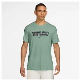 T-Shirt Nike "Nike Men's Dri-FIT T-Shirt", Herren, Gr. S, steam, dk smo, Obermaterial: 57% Baumwolle, 43% Polyester, Shirts T-Shirt, f&uuml;r Erwachsene, sportlicher Stil, atmungsaktives Material