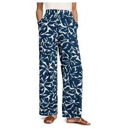 Stoffhose Zero "Damen mit Print.", Damen, Gr. 38, Normalgr&ouml;&szlig;en, blau, cream, Obermaterial: 100% Viskose, figurbetont lang, Hosen Stoffhose, mit Gummizug