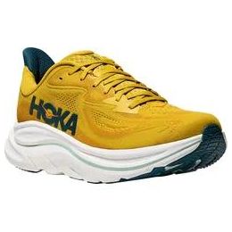 Laufschuh Hoka One One "CLIFTON 10", Damen, Gr. 46, gelb gold, tidal wave, Synthetik, Textil, Schuhe Laufschuh