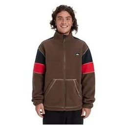 Fleecejacke Quiksilver "Clean Coast Block", Herren, Gr. S, chocolate braun, Obermaterial: 100% Microfaser;, Jacken Fleecejacke