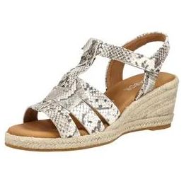 Keilsandalette Gabor COMFORT "Gabor Comfort Sandalen Leder", Damen, Gr. 43, sage, Leder, Schuhe
