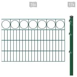 Doppelstabmattenzaun Arvotec "ESSENTIAL 80 zum Einbetonieren "Ring" mit Zierleiste", gr&uuml;n (dunkelgr&uuml;n), H:80cm, Kunststoff, Stahl, Zaunelemente, Zaunh&ouml;he 80 cm, Zaunl&auml;nge 2 - 60 m