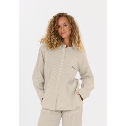 Langarmbluse NOU "Atala", Damen, Gr. 36, beige, 100% Baumwolle, gestreift, normal, ohne Ausschnitt, Blusen, mit atmungsaktiver Eigenschaft