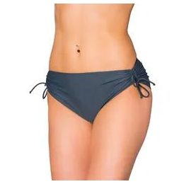 Bikini-Hose AQUARTI "Bikinihose Aquarti Damen Bikinihose mit Raffung und Schn&uuml;ren", Damen, Gr. 36, N-Gr, silber (graphit), Obermaterial: 80% Polyamid PA. 20% Elasthan EL., Badehosen Bikini-Hose