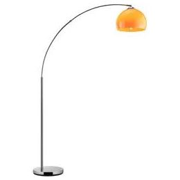 Brilliant Bogenlampe "Vessa - Bogenstehleuchte", chromfarben, orange, 1, &Oslash; 30cm H: 166cm, 1 Stk., Leuchten, Stehlampe Wohnzimmer, H 166 cm, B 122 cm, E27-Fassung, Bogenleuchte, Bogenlampe