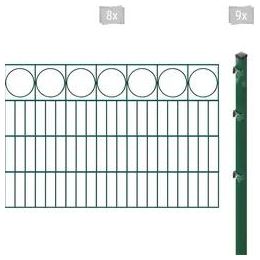 Doppelstabmattenzaun Arvotec "ESSENTIAL 80 zum Einbetonieren "Ring" mit Zierleiste", gr&uuml;n (dunkelgr&uuml;n), H:80cm, Kunststoff, Stahl, Zaunelemente, Zaunh&ouml;he 80 cm, Zaunl&auml;nge 2 - 60 m