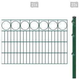 Doppelstabmattenzaun Arvotec "ESSENTIAL 80 zum Einbetonieren "Ring" mit Zierleiste", gr&uuml;n (dunkelgr&uuml;n), H:80cm, Kunststoff, Stahl, Zaunelemente, Zaunh&ouml;he 80 cm, Zaunl&auml;nge 2 - 60 m