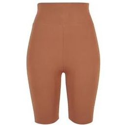 Stoffhose Urban Classics "Urban Classics Damen Ladies High Waist Cycle Shorts", Herren, Gr. 4XL, US-Gr&ouml;&szlig;en, terracotta, 95% Baumwolle, 5% Elasthan, unifarben, skinny fit, Hosen Stoffhose