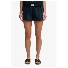 Shorts Superdry "COTTON BRODERIE BEACH SHORTS", Damen, Gr. L, N-Gr, eclipse navy, Web, Obermaterial: 100% Seide, unifarben, regular fit normal, Hosen Shorts, mit h&uuml;bscher Lochstickerei