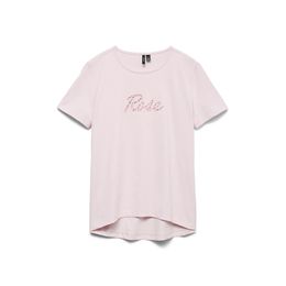 V&eacute;ro Moda Kurzarmshirt VERO MODA "VMMIRANDA SIF SS TOP BOX JRS", Damen, Gr. L, pink, a, boo detail:rose, Jersey, Obermaterial: 100% Baumwolle, regular fit normal, Rundhals, Shirts, Baumwolle, regular fit