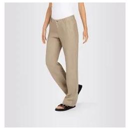 Leinenhose MAC "NORA", Damen, Gr. 40, L&auml;nge 32, beige (sanddrift melange), Web, Obermaterial: 100% Leinen, meliert, 7/8-L&auml;nge, Hosen, Sommerhose in verk&uuml;rzter L&auml;nge, temperaturausgleichend
