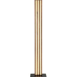 Globo LIGHTING Stehlampe "HAYDEN", schwarz matt, 1, H: 140cm, 1 Stk., Leuchten, Stehleuchte schwarz & Holzoptik, Fu&szlig;trittschalter, warmes Licht, Stehlampe