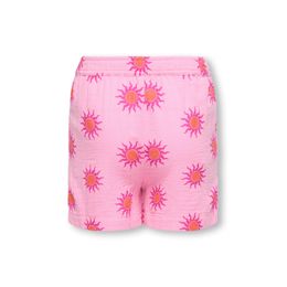 Bermudas KIDS Only "KOGTARA LIFE AOP SHORTS CS ZA WVN", M&auml;dchen, Gr. 116, N-Gr, begonia pink aop:soleil, Web, Obermaterial: 100% Baumwolle, bedruckt, Basic ca. Mitte Oberschenkel, Hosen Bermudas